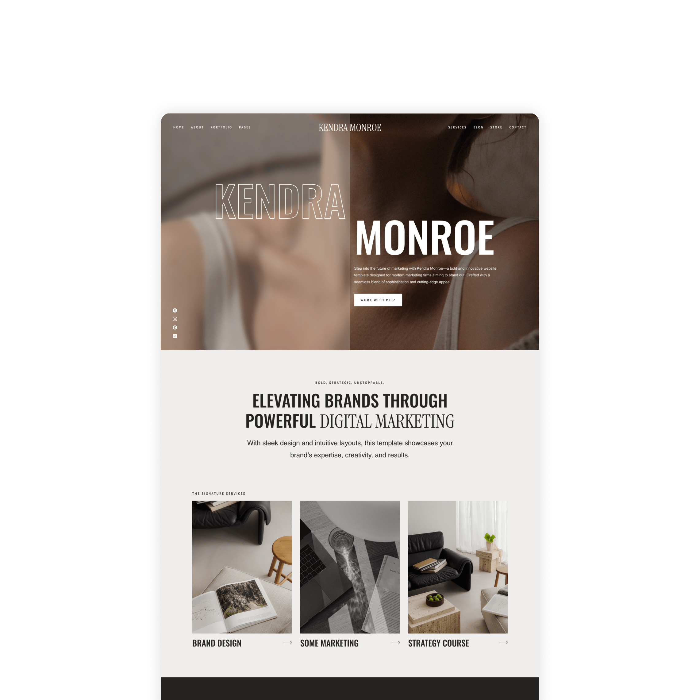 Kendra Monroe Elementor website template — The Cherie Studio
